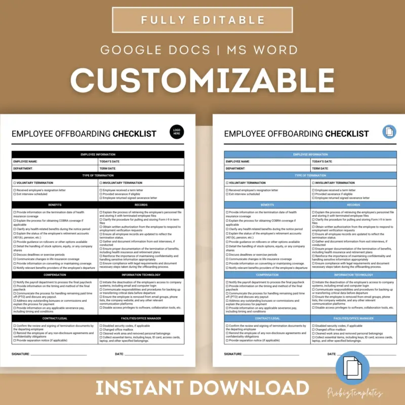 Employee Offboarding Checklist | ProBizTemplates