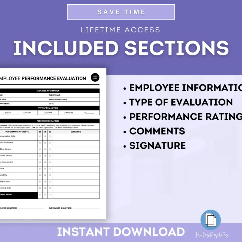 Employee Performance Evaluation Form | ProBizTemplates