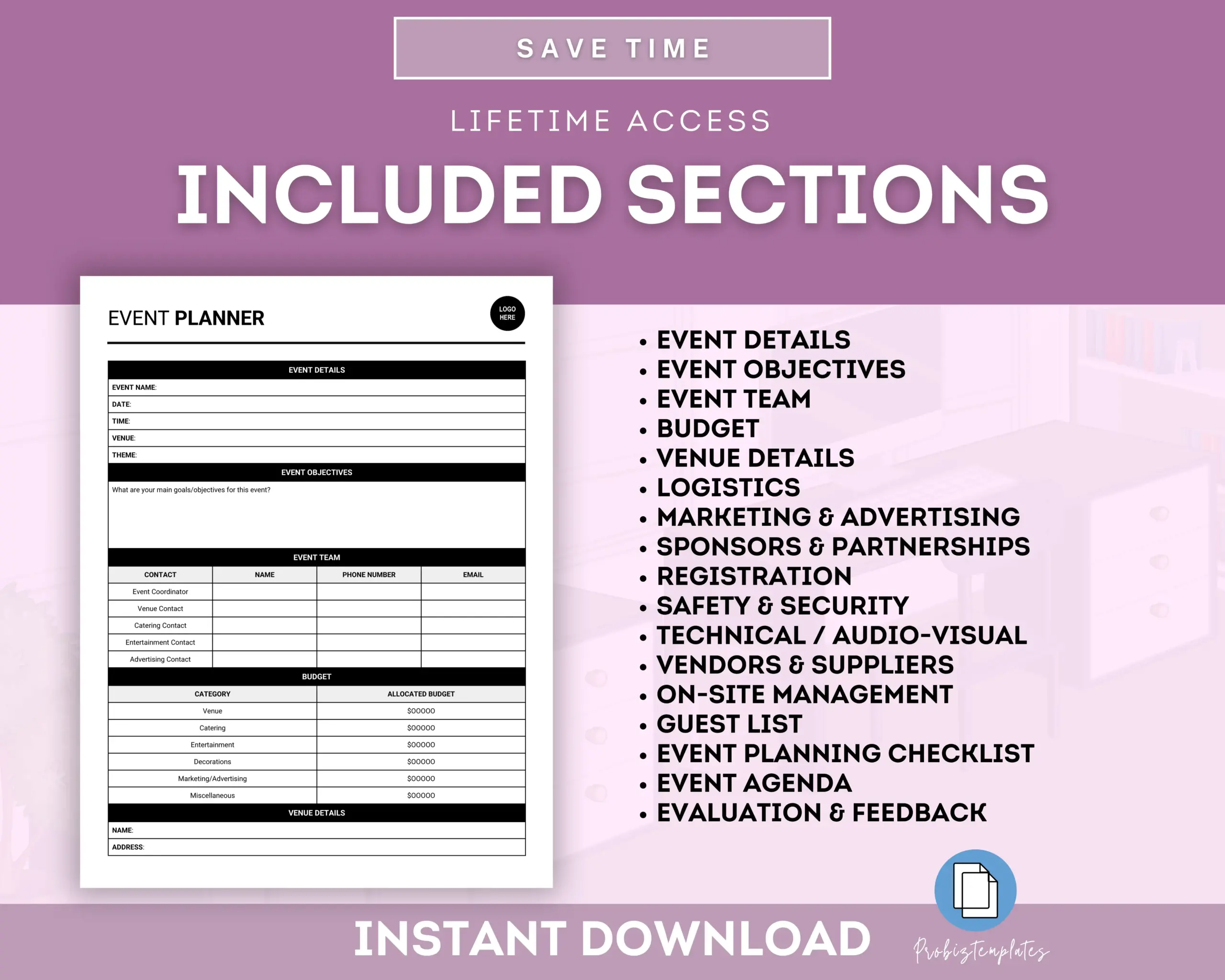 Event Planner | ProBizTemplates