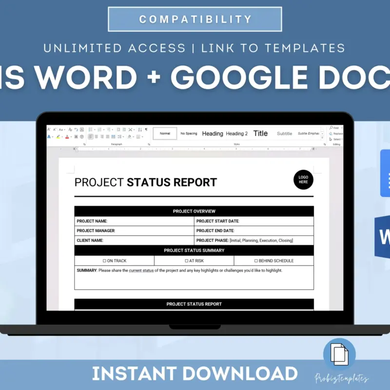Project Status Report Template | ProBizTemplates