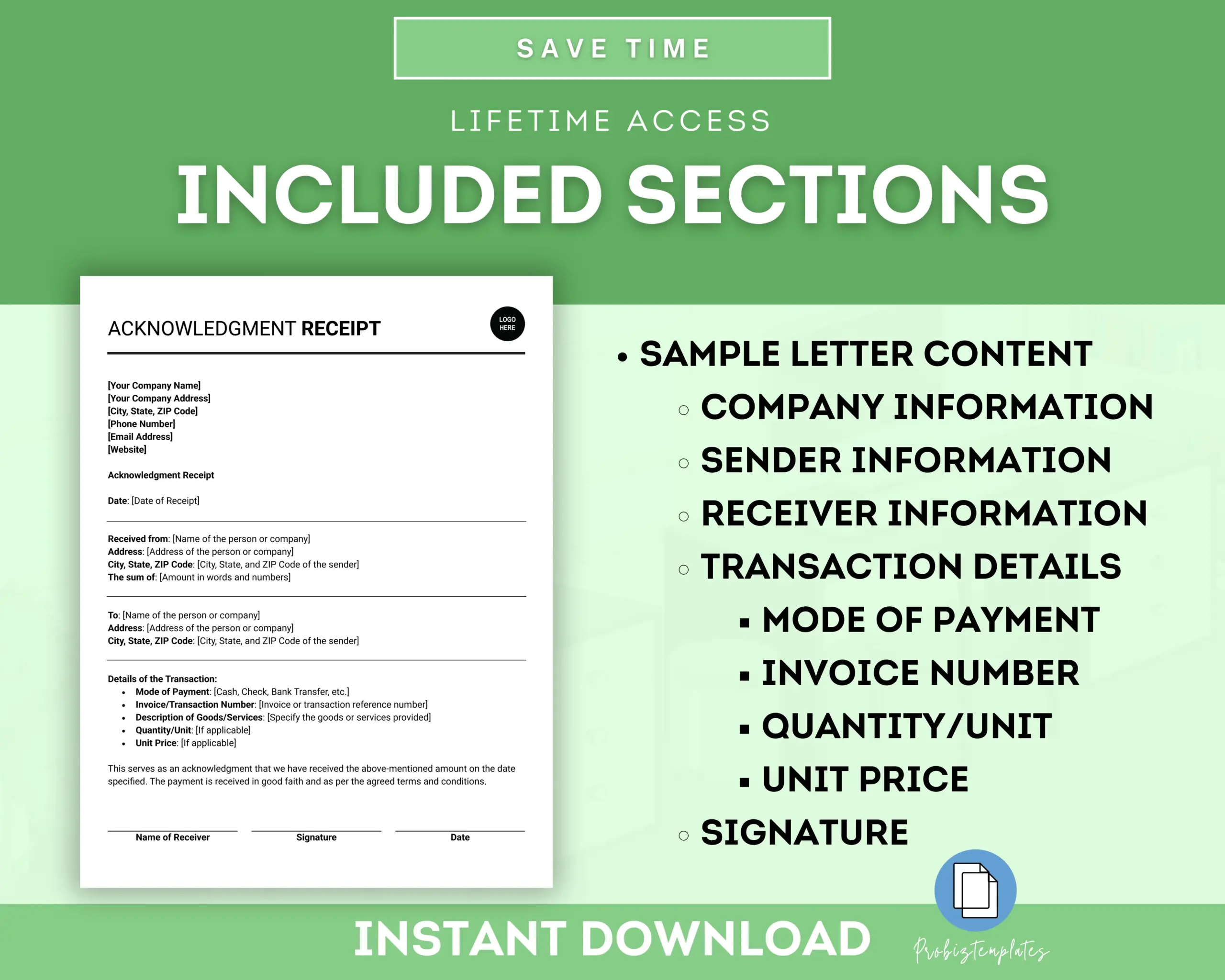 Acknowledgment Receipt | ProBizTemplates