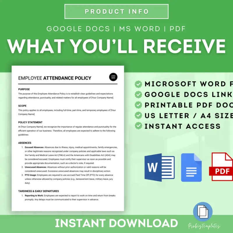 Employee Attendance Policy Template | ProBizTemplates