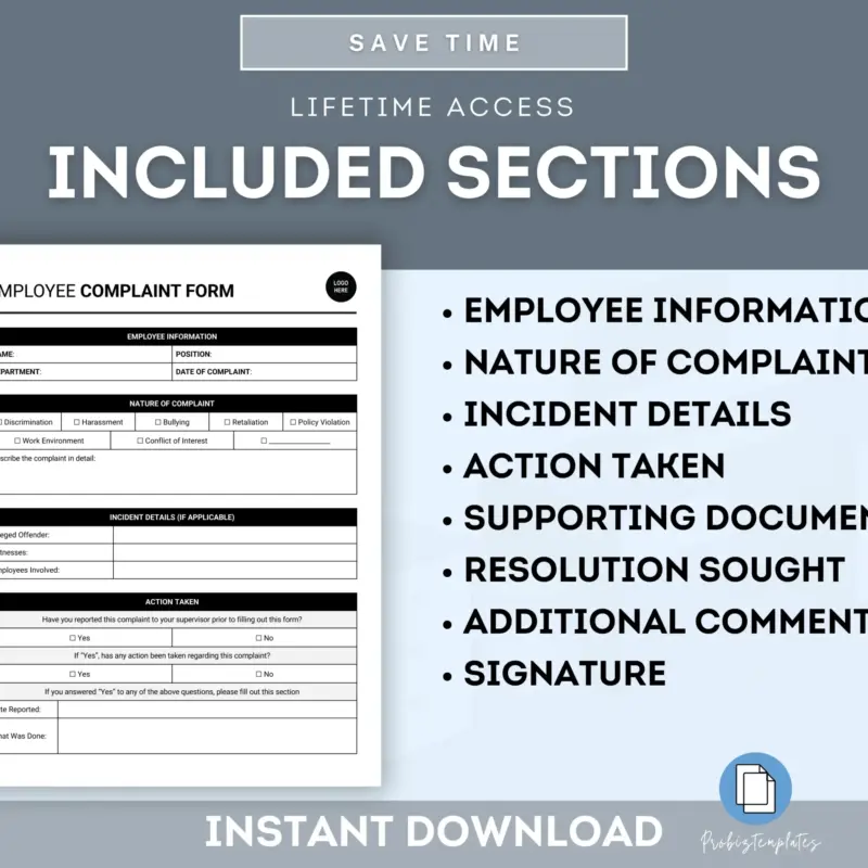 Employee Complaint Form | ProBizTemplates
