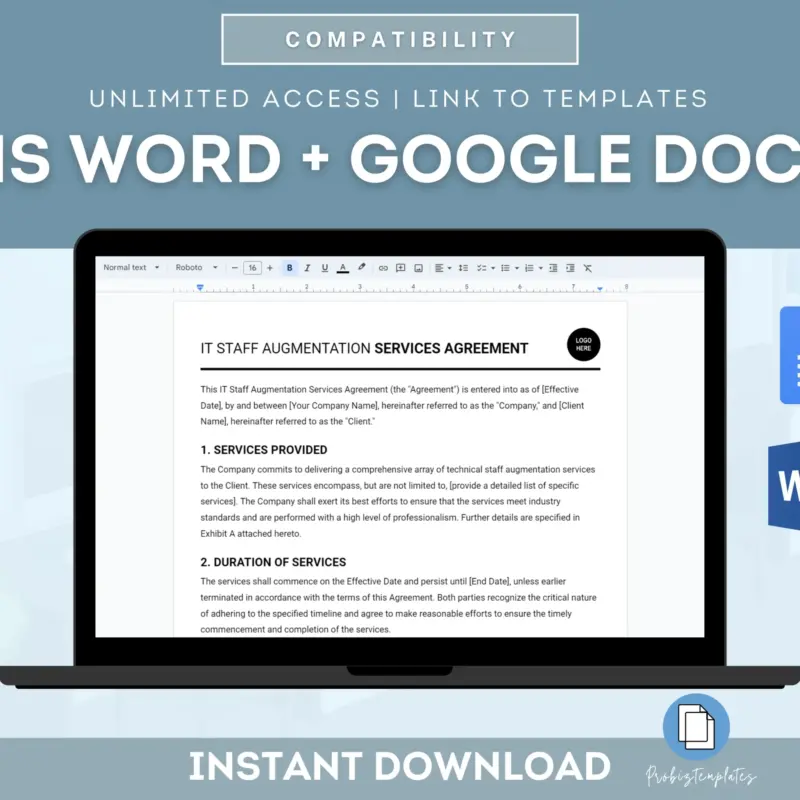 IT Staff Augmentation Services Template | ProBizTemplates