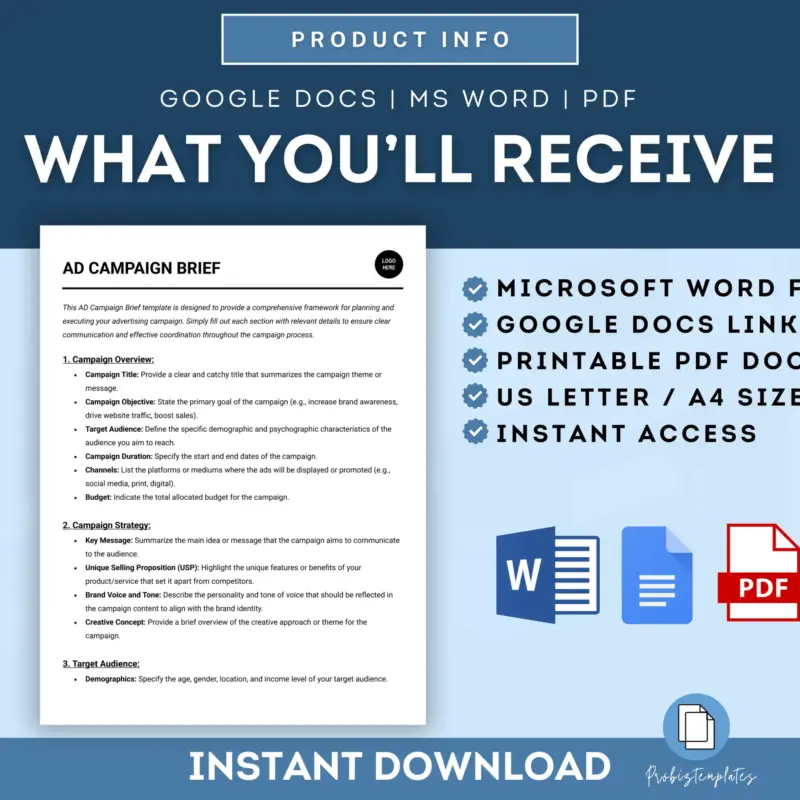 Ad Campaign Brief Template | ProBizTemplates