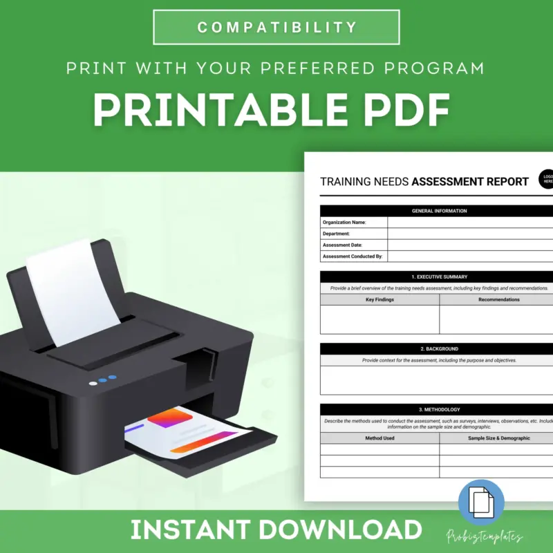Employee Training Needs Assessment Report Template | ProBizTemplates