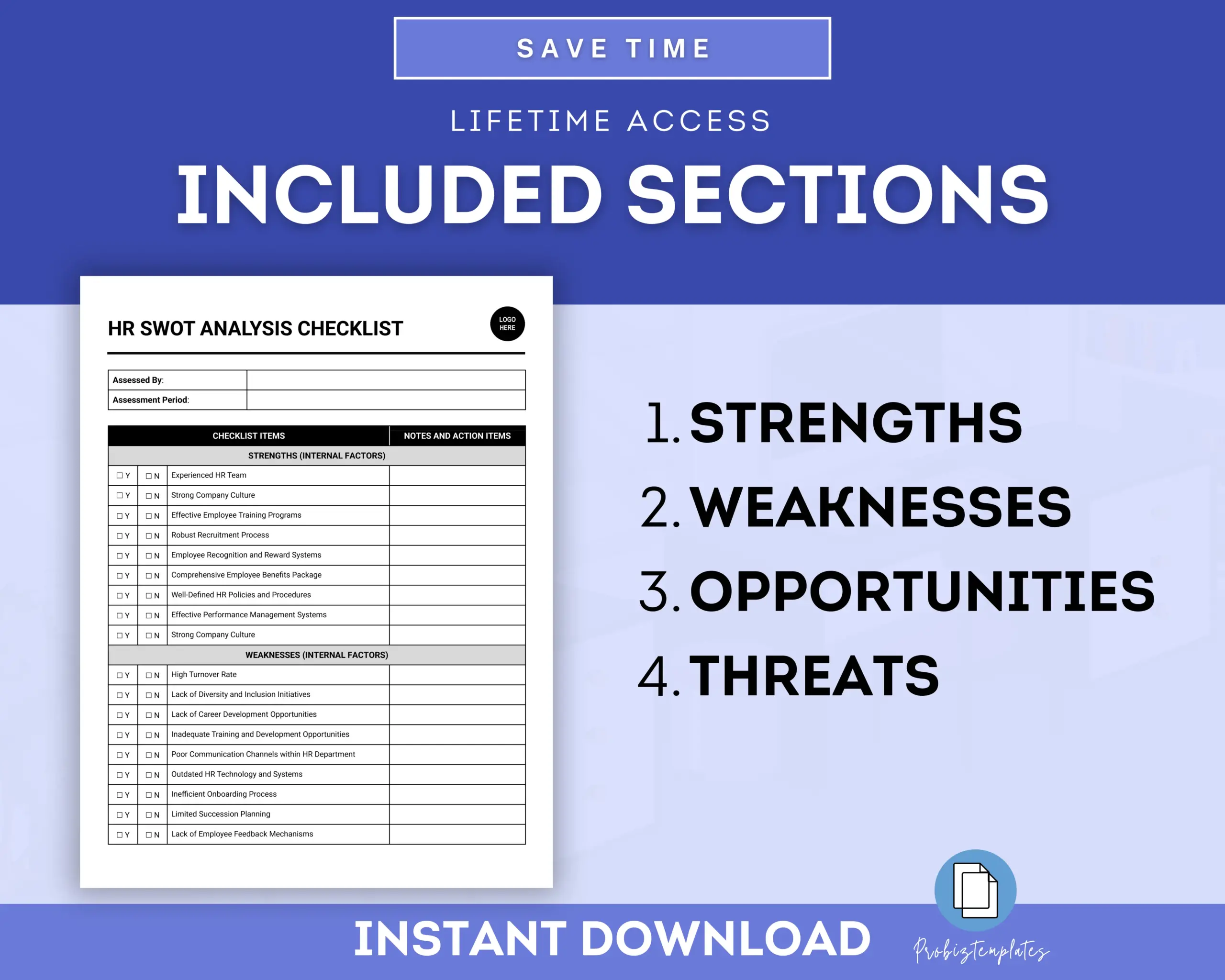 HR SWOT Analysis Checklist | ProBizTemplates