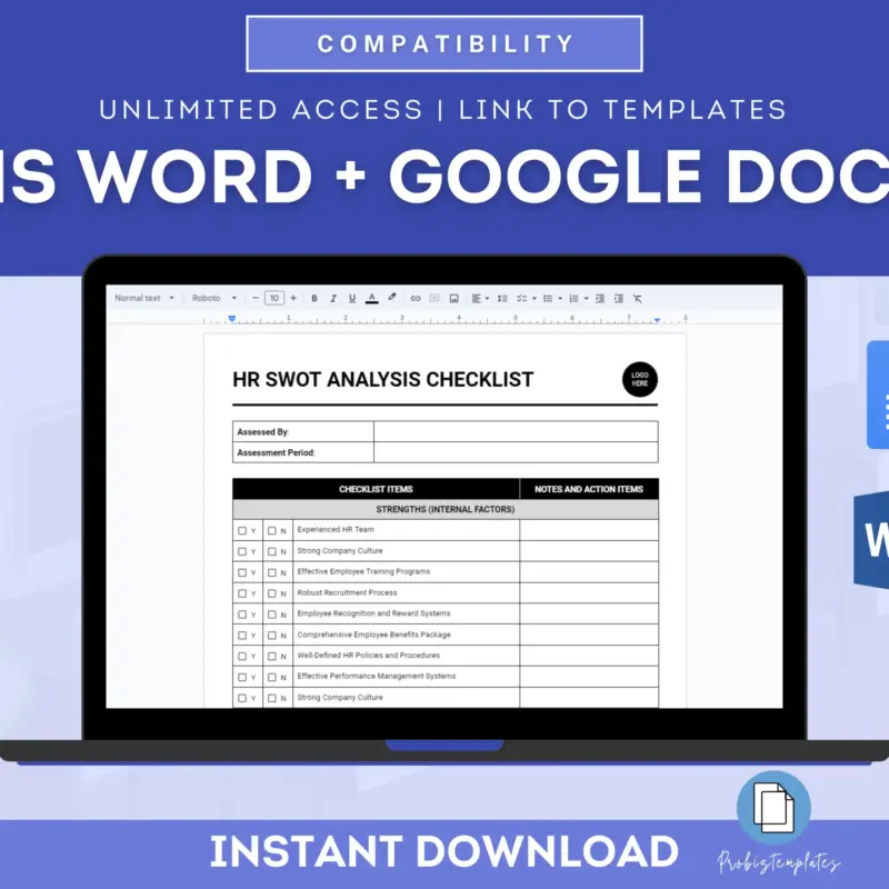 HR SWOT Analysis Checklist | ProBizTemplates