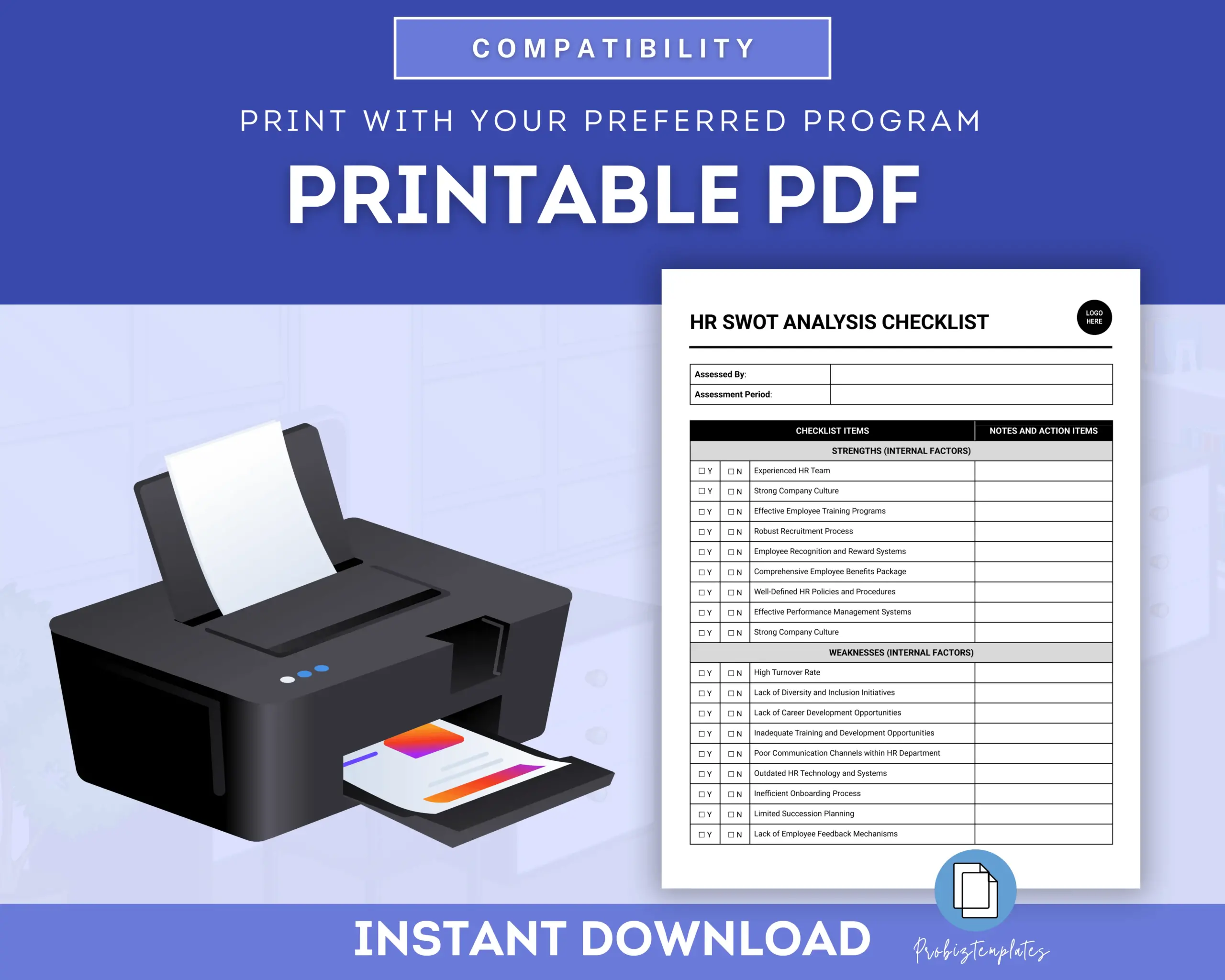 HR SWOT Analysis Checklist | ProBizTemplates