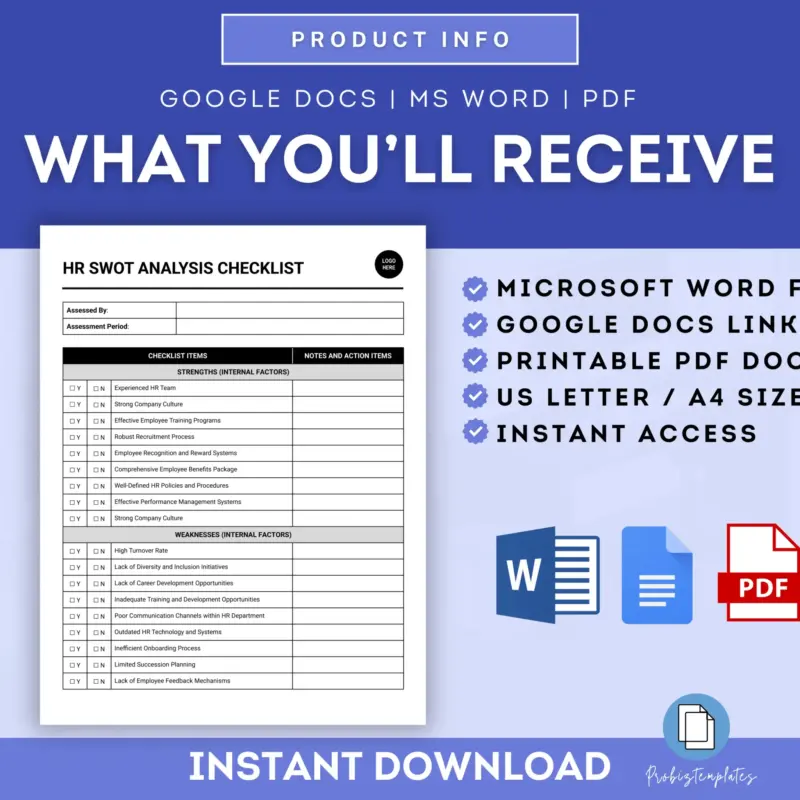HR SWOT Analysis Checklist | ProBizTemplates