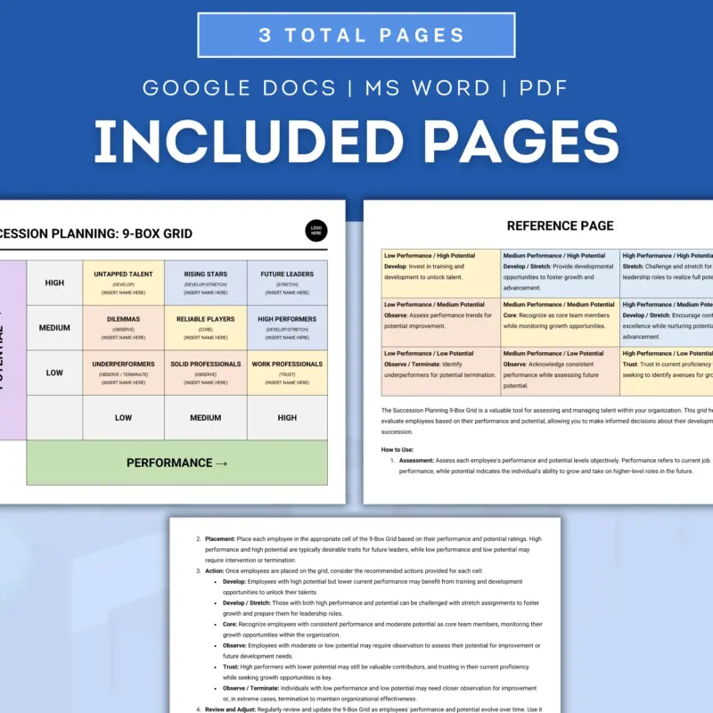 Succession Planning: 9-Box Grid Template | ProBizTemplates