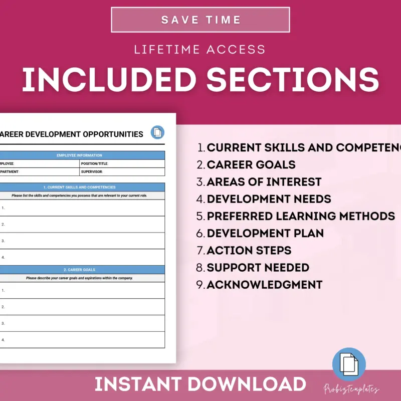 Career Development Opportunities Form | ProBizTemplates