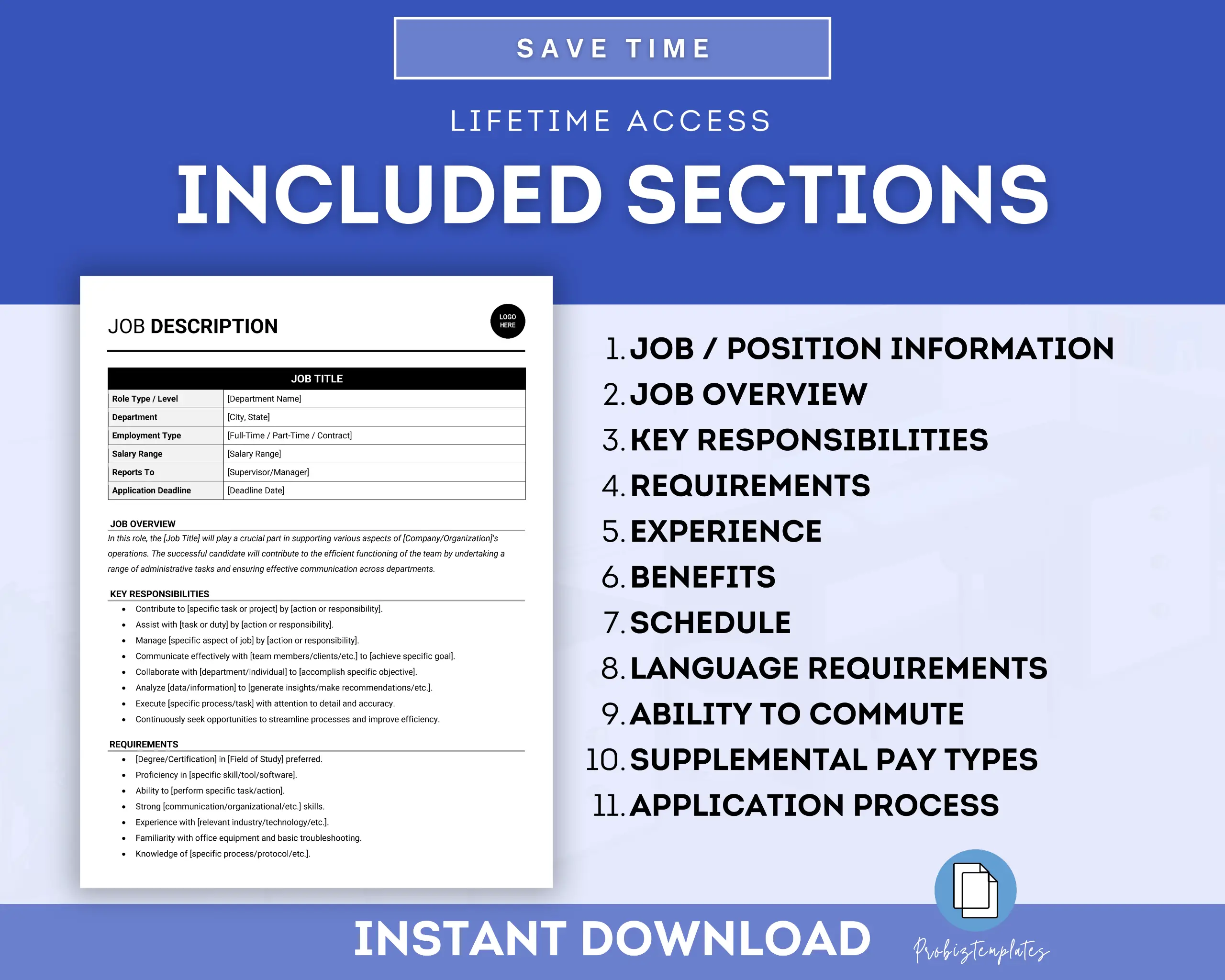 Job Description Template | ProBizTemplates