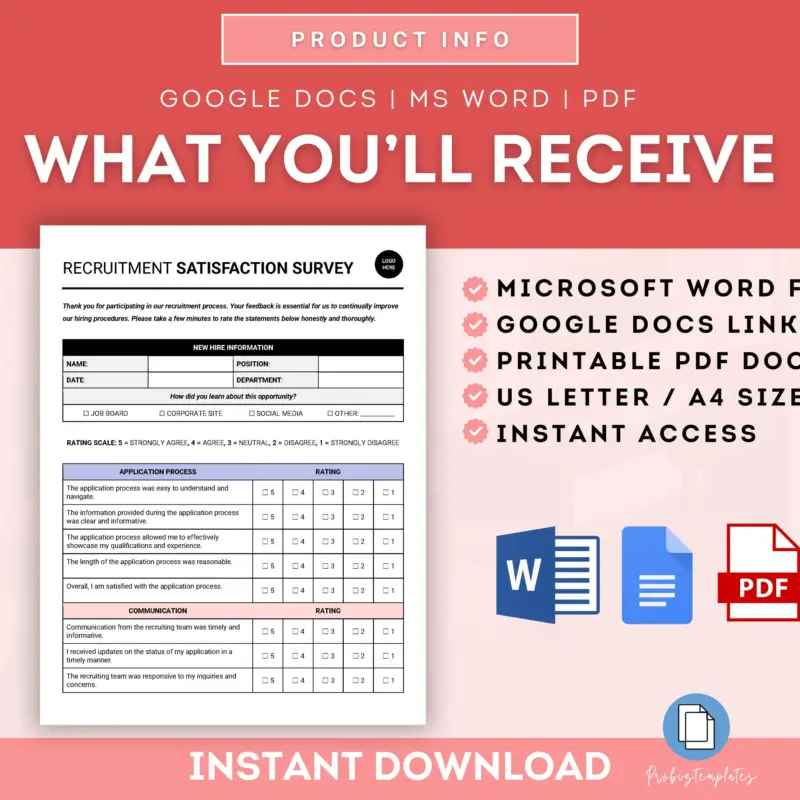 Recruitment Satisfaction Survey Template | ProBizTemplates