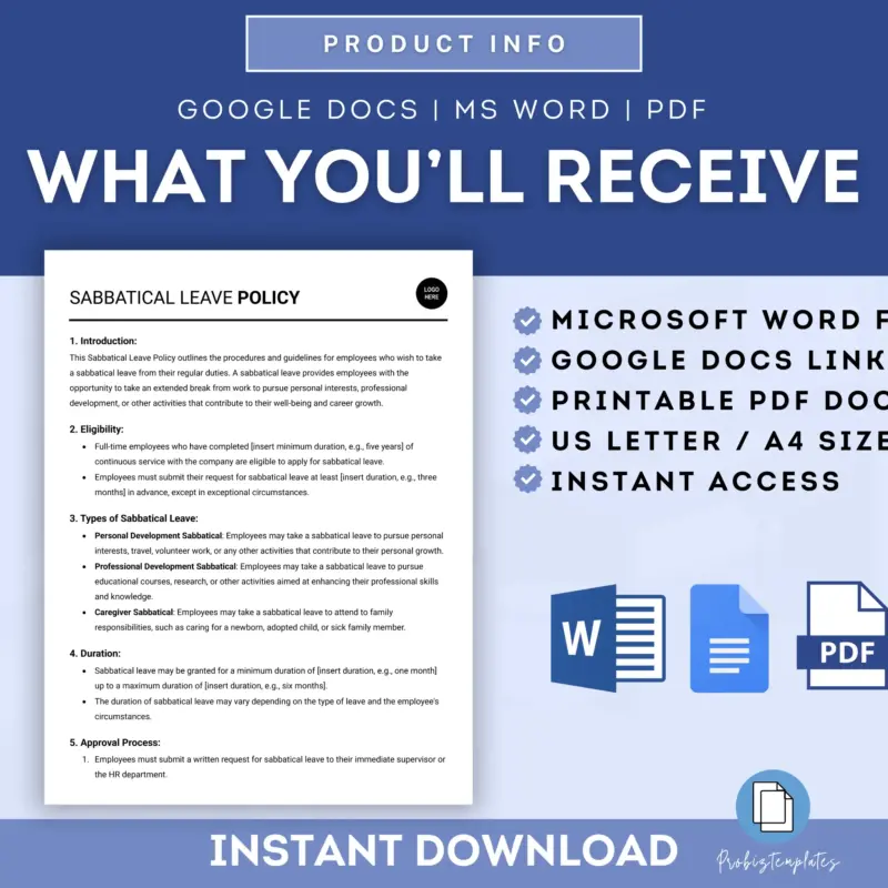 Sabbatical Leave Policy Template | ProBizTemplates