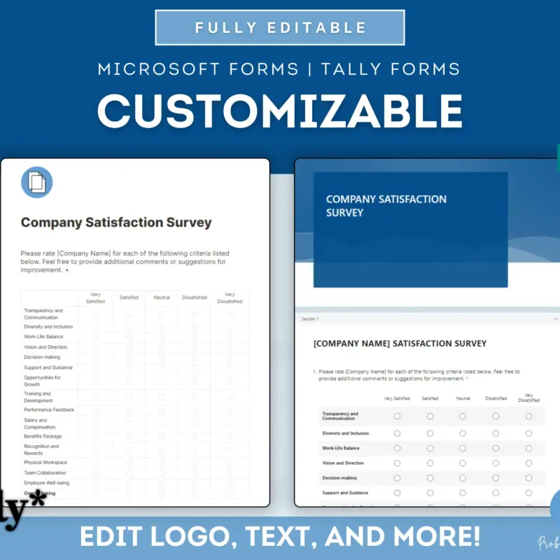 Company Satisfaction Online Survey Template | ProBizTemplates