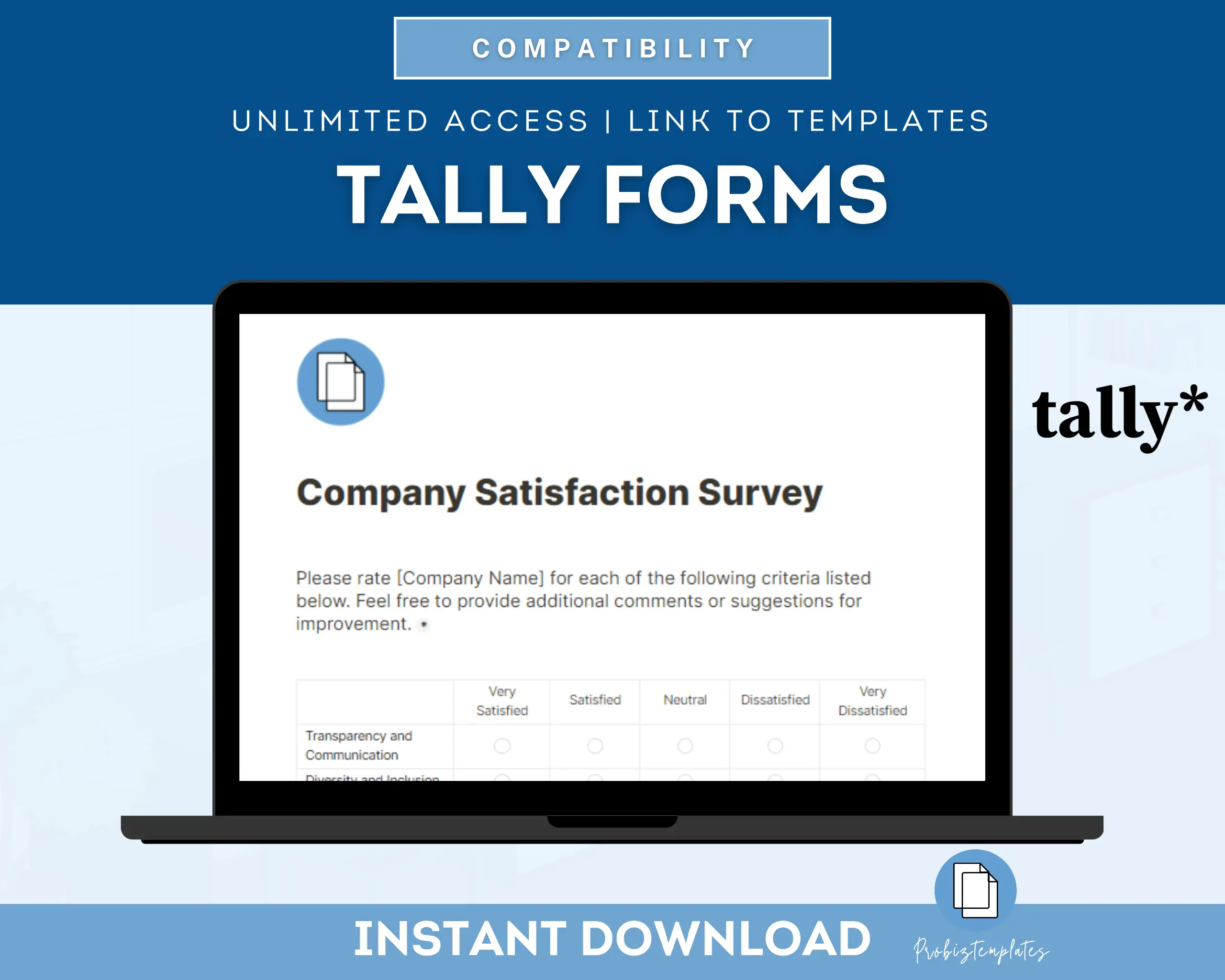 Company Satisfaction Online Survey Template | ProBizTemplates