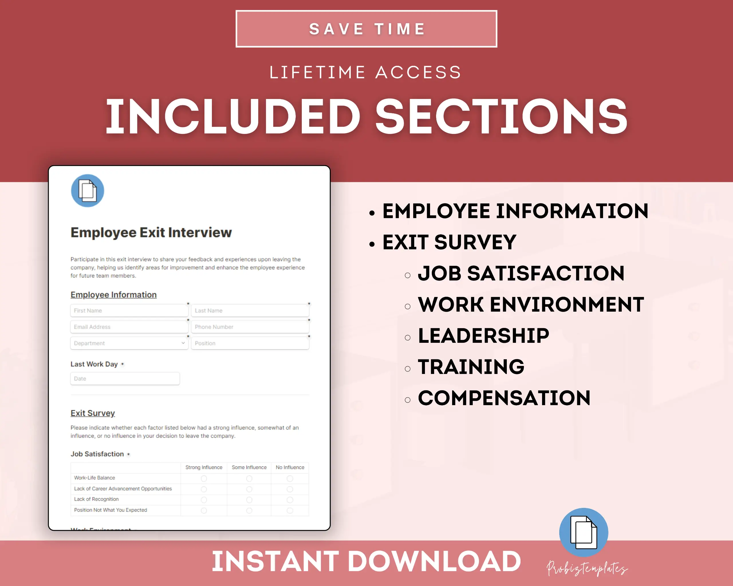 Employee Exit Interview Online Form Template | ProBizTemplates