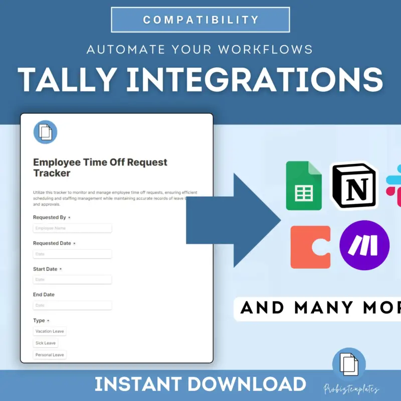 Employee Time Off Request Tracker Online Form Template | ProBizTemplates