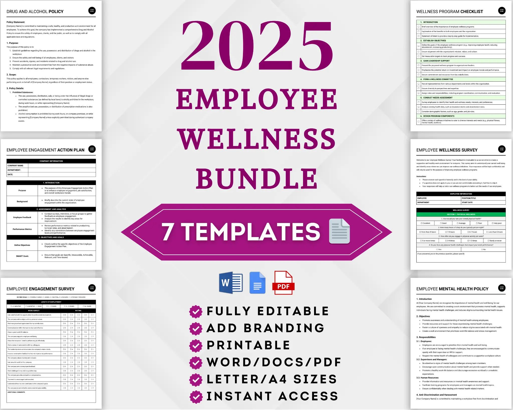 Employee Wellness Bundle | ProBizTemplates