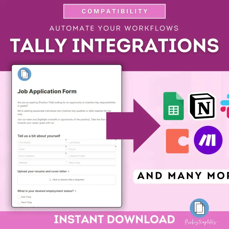 Job Application Online Form Template | ProBizTemplates