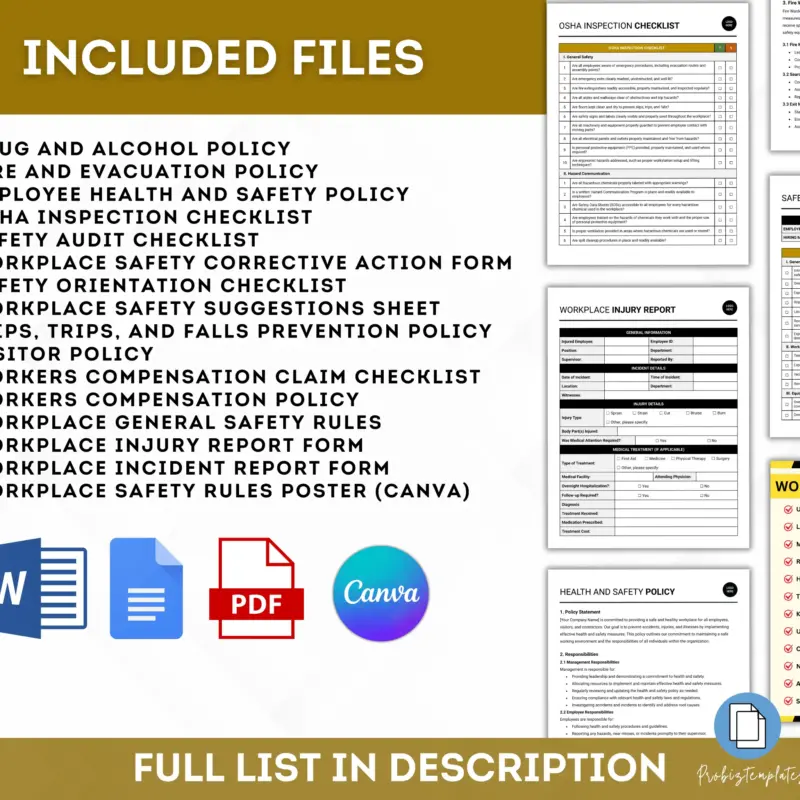 Workplace Safety Bundle | ProBizTemplates