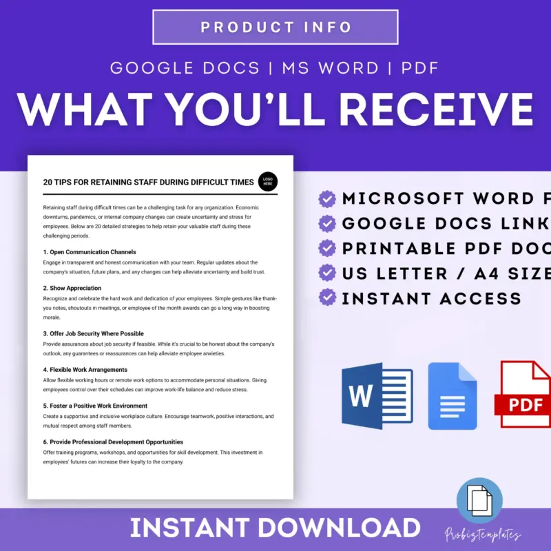 20 Tips For Retaining Staff During Difficult Times | ProBizTemplates