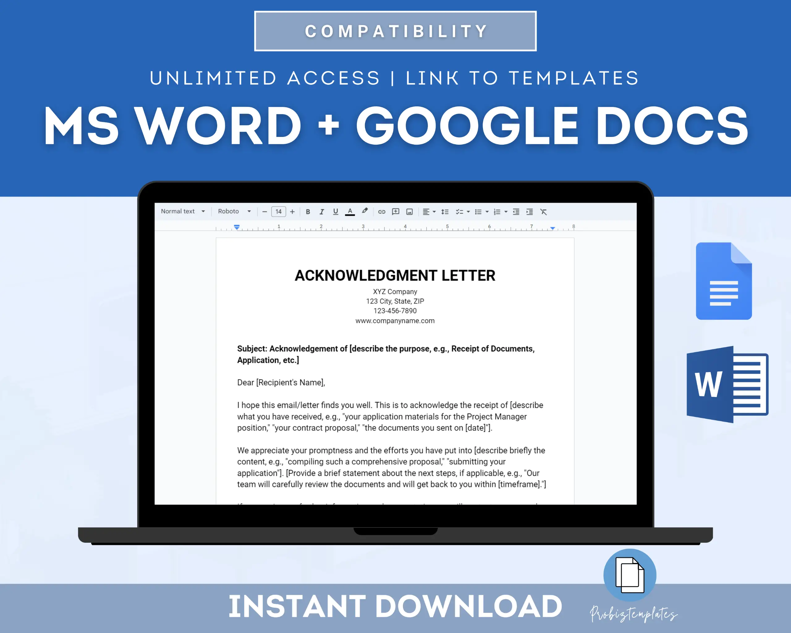 Acknowledgment Letter Template | ProBizTemplates
