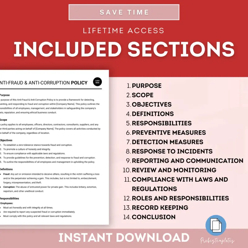 Anti-Fraud & Anti-Corruption Policy Template | ProBizTemplates