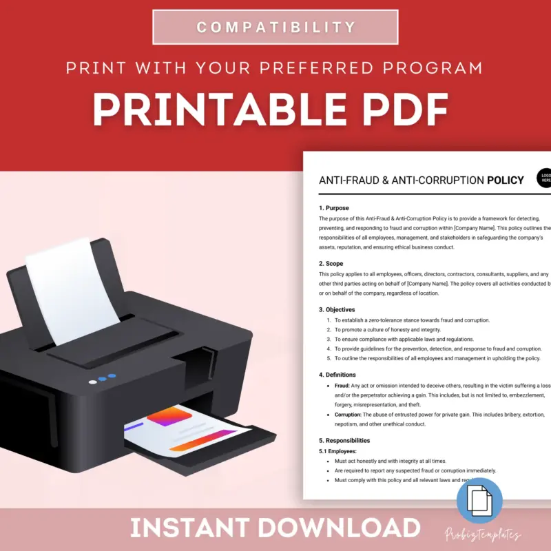 Anti-Fraud & Anti-Corruption Policy Template | ProBizTemplates