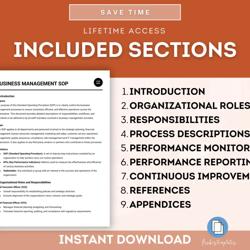 Business Management SOP Template | ProBizTemplates