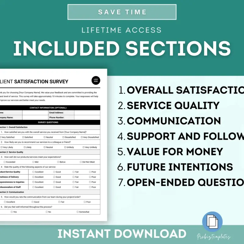 Client Satisfaction Survey Template | ProBizTemplates