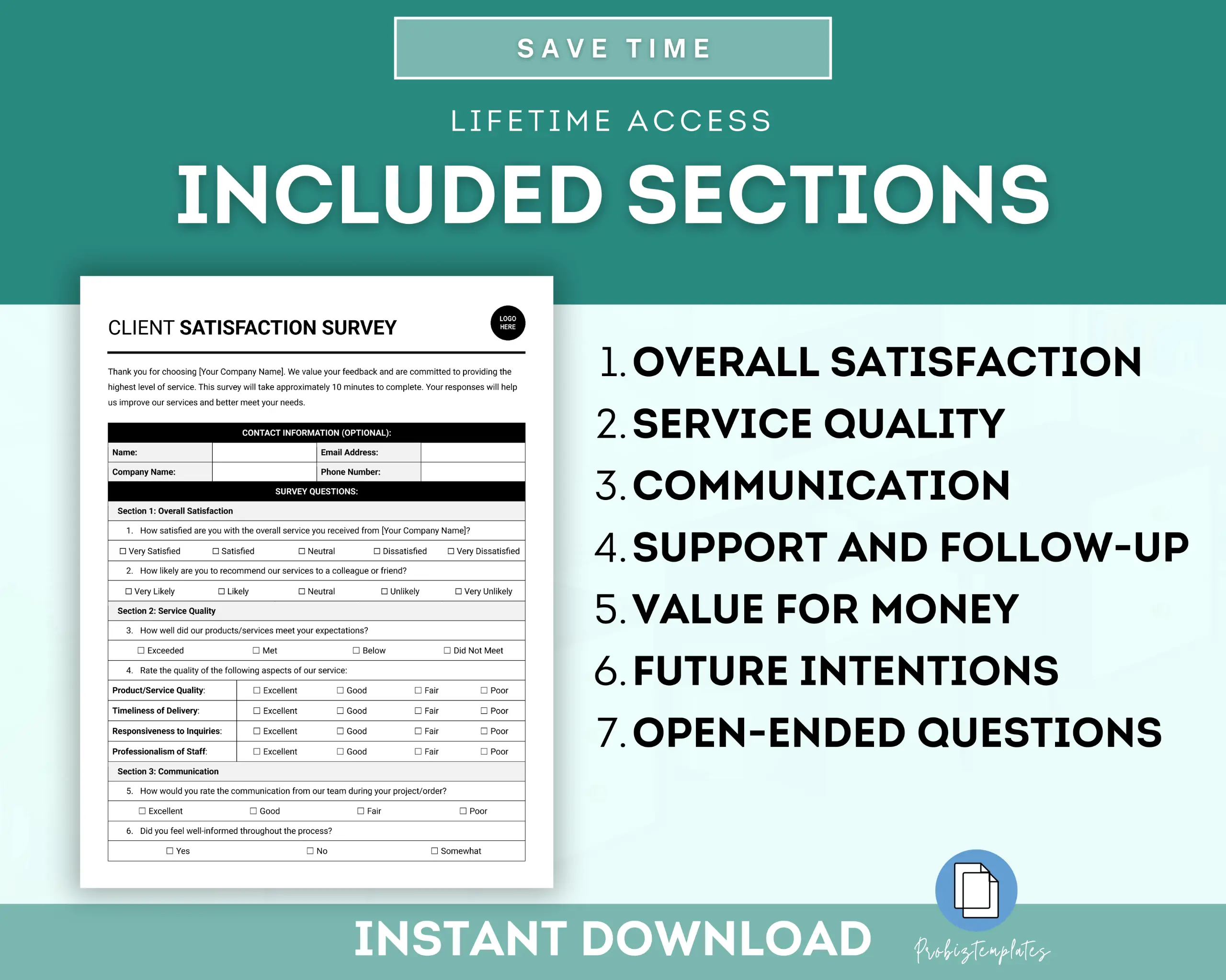 Client Satisfaction Survey Template | ProBizTemplates
