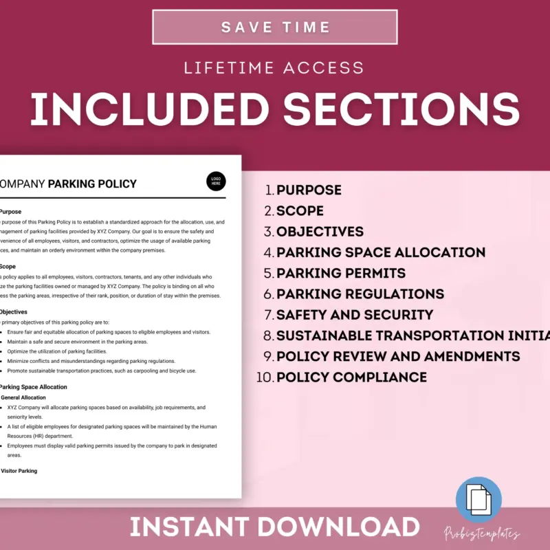 Company Parking Policy Template | ProBizTemplates