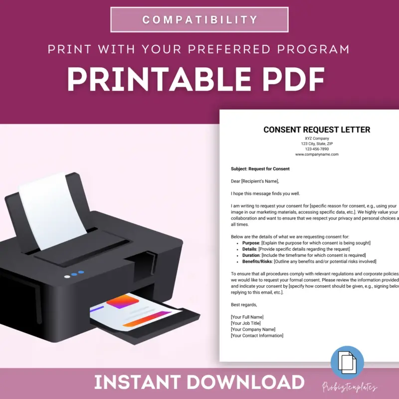 Consent Request Letter Template | ProBizTemplates