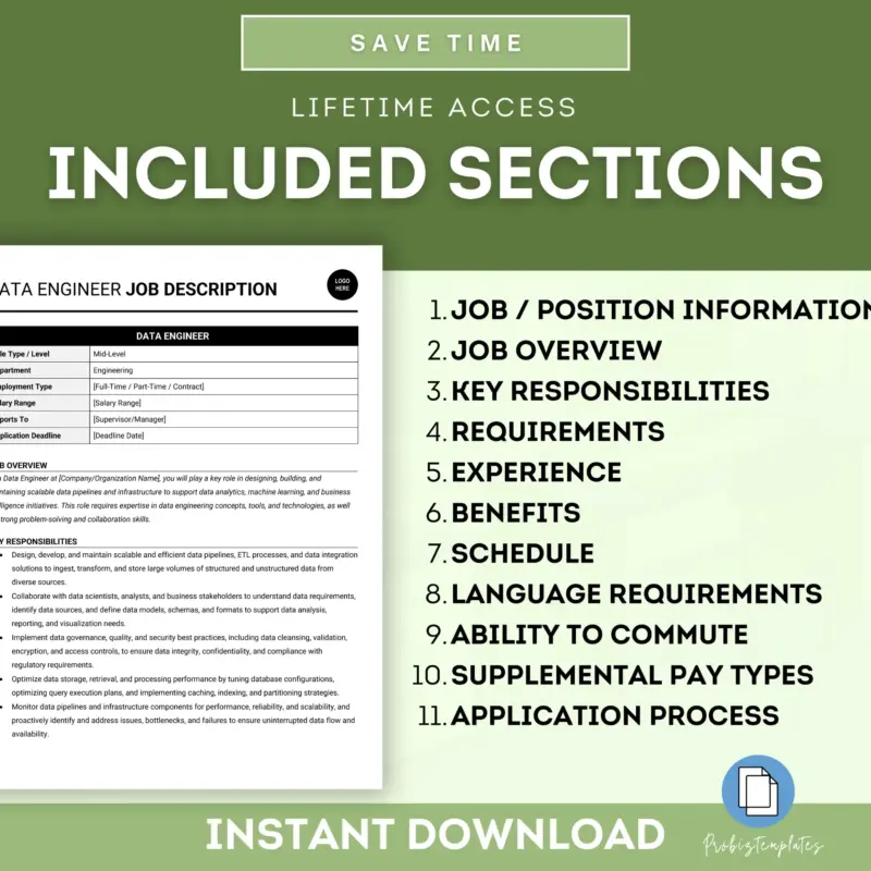 Data Engineer Job Description Template | ProBizTemplates