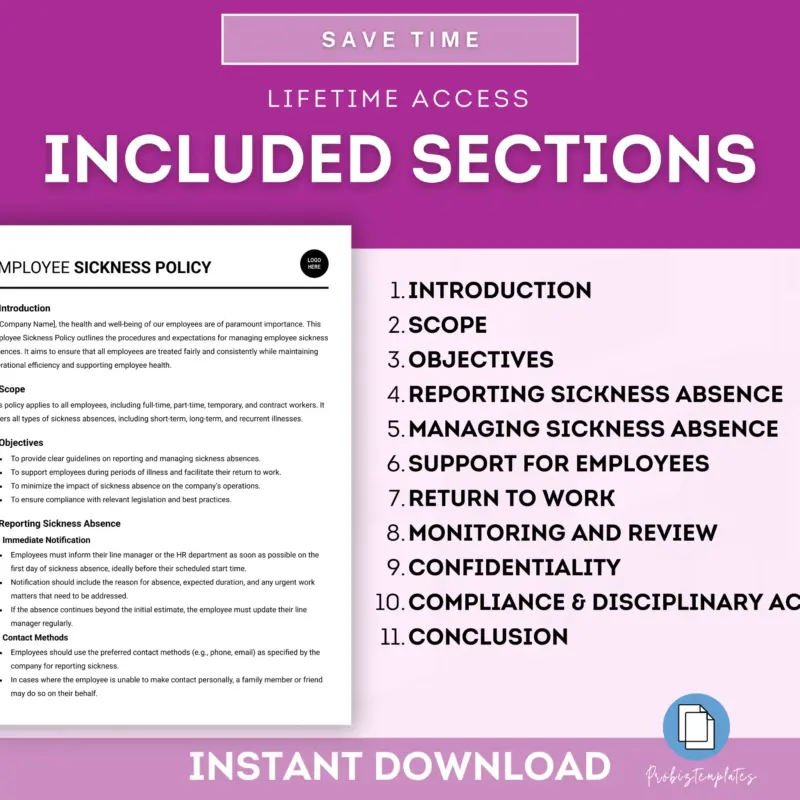 Employee Sickness Policy Template | ProBizTemplates