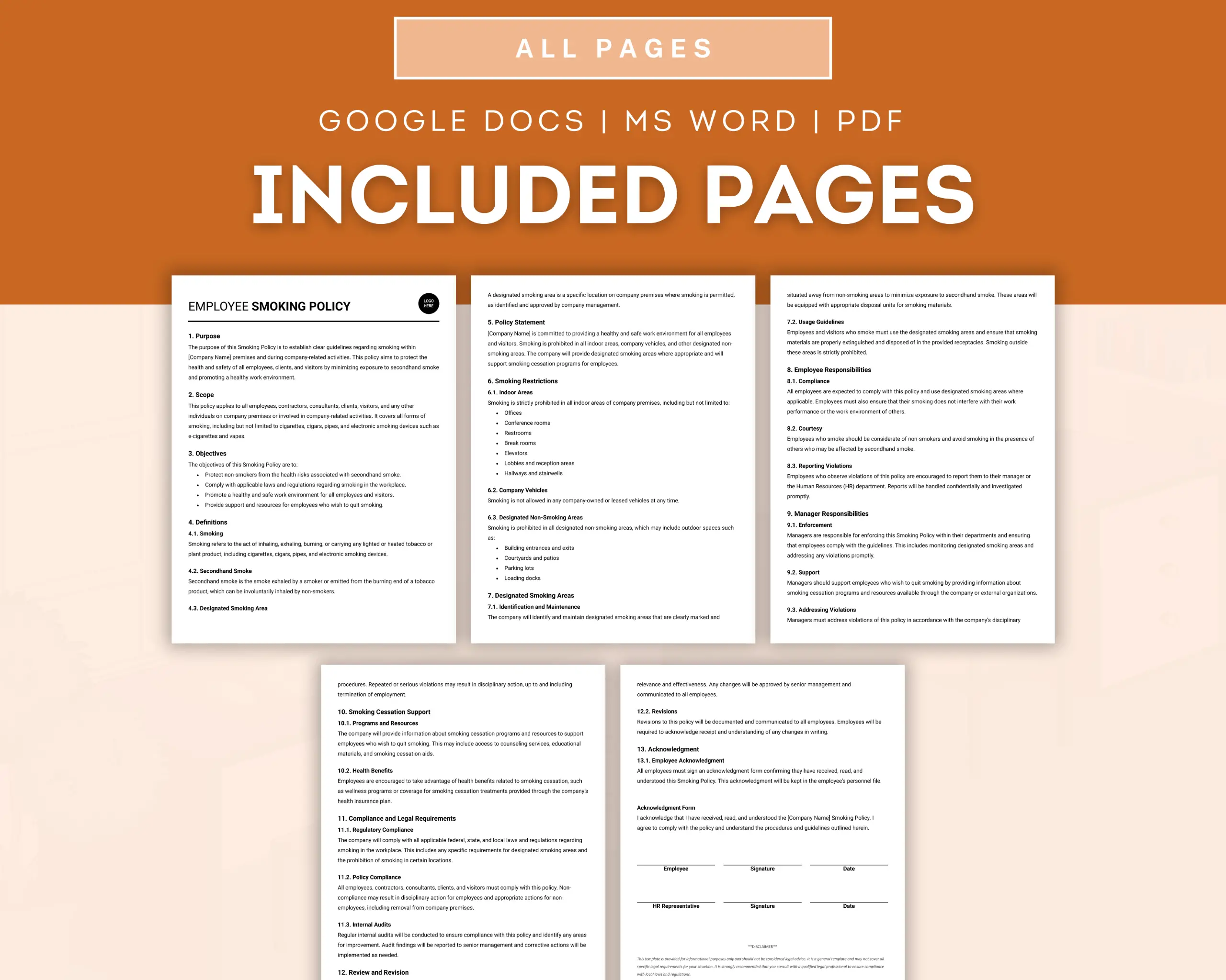 Employee Smoking Policy Template | ProBizTemplates
