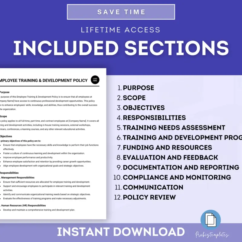 Employee Training & Development Policy Template | ProBizTemplates