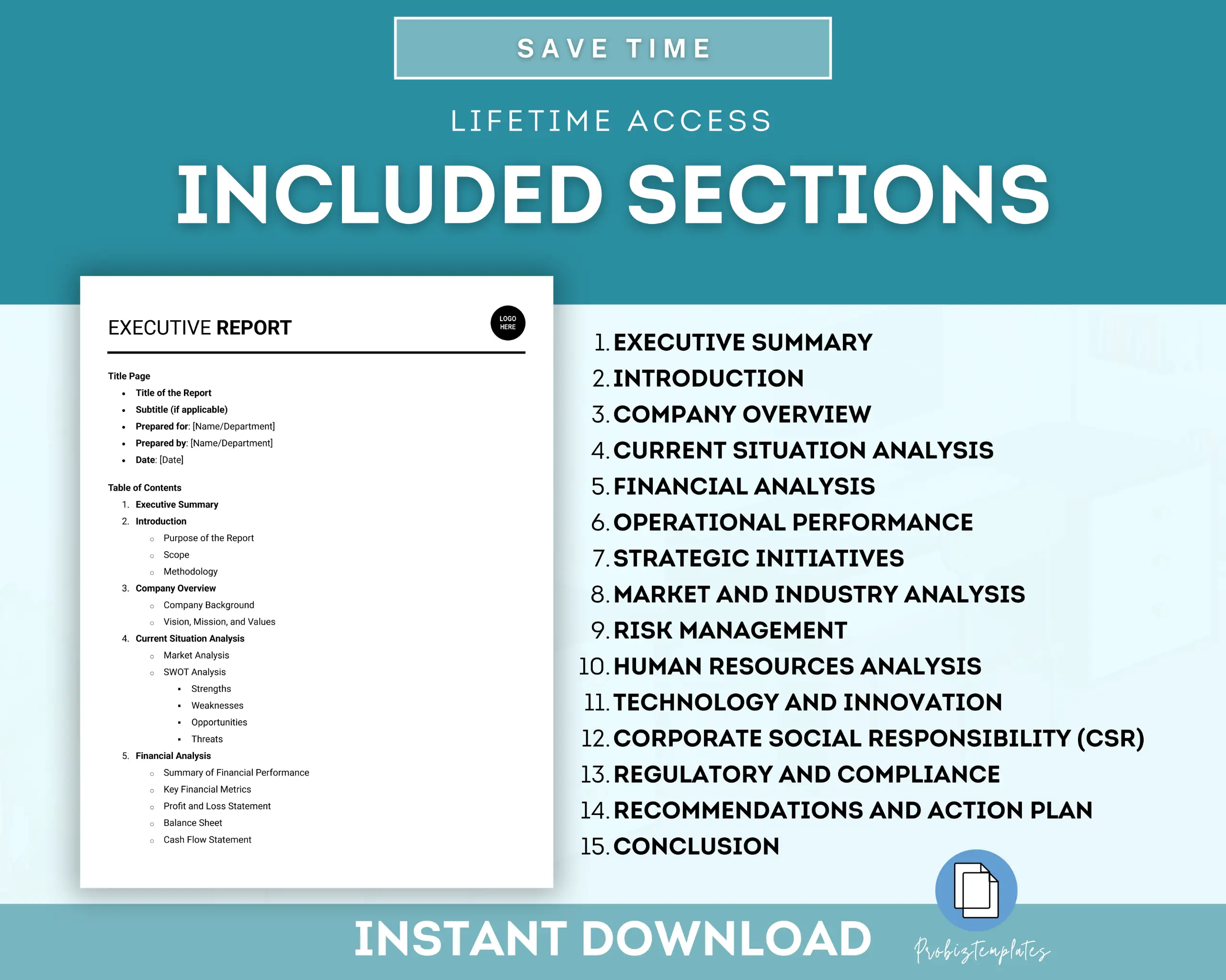 Executive Report Template | ProBizTemplates