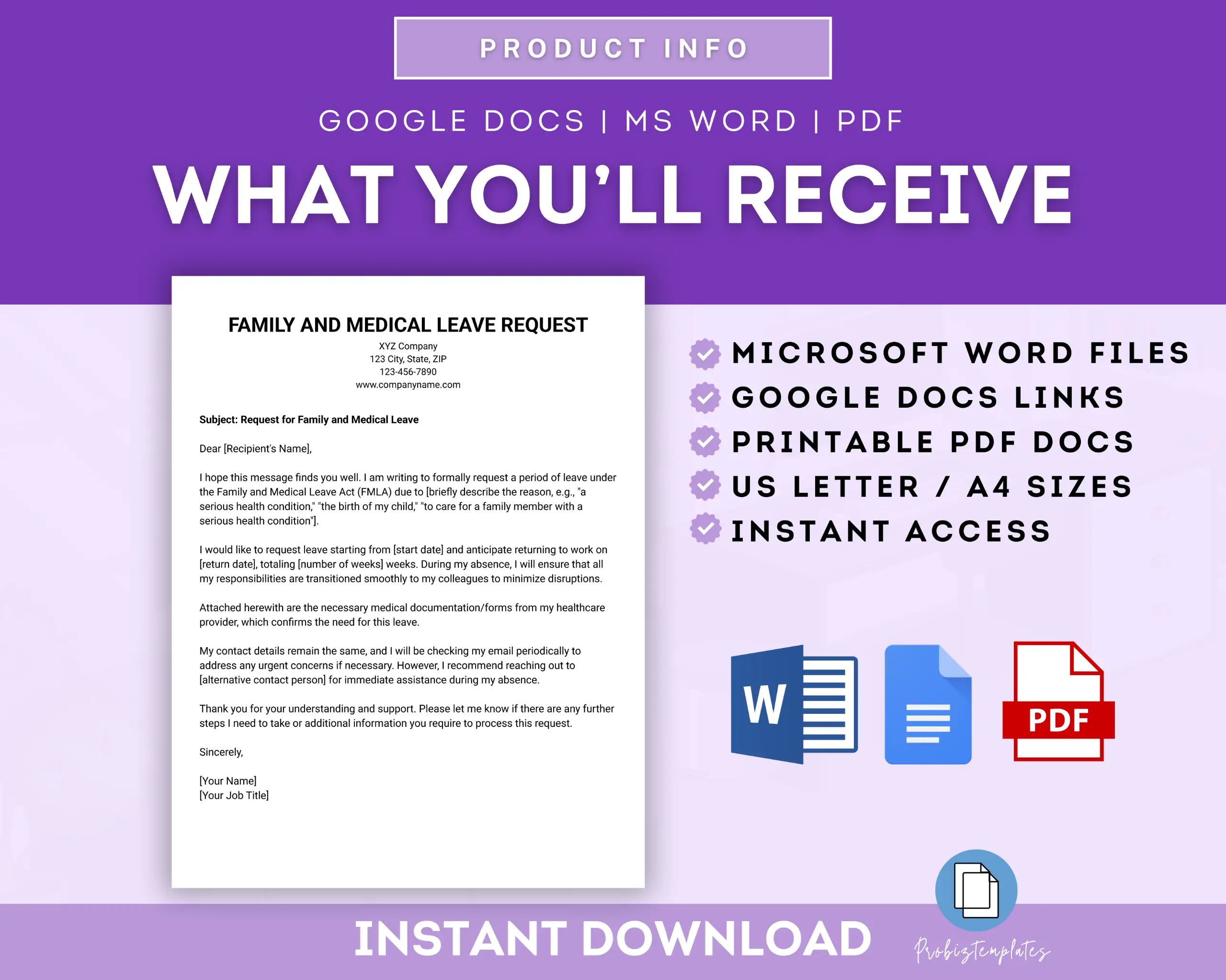 Family And Medical Leave Request Letter Template | ProBizTemplates
