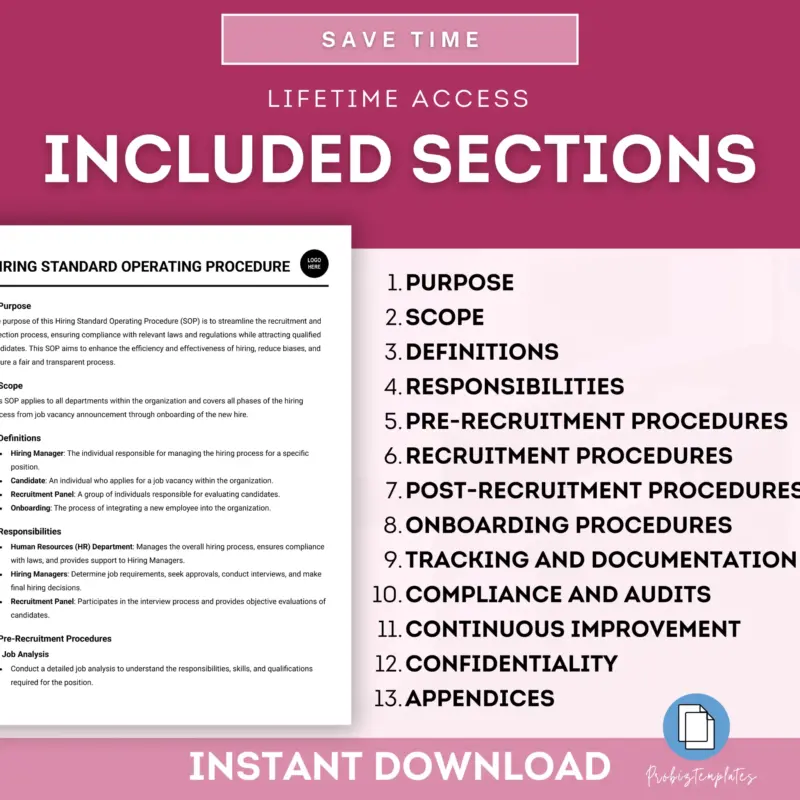 Hiring Standard Operating Procedure Template | ProBizTemplates