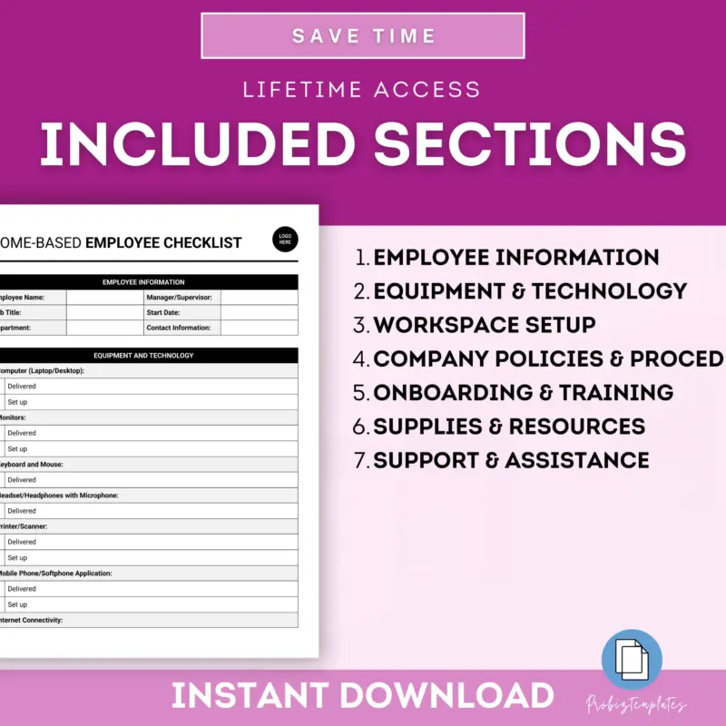 Home-Based Employee Checklist | ProBizTemplates