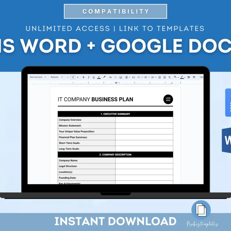 IT Company Business Plan Template | ProBizTemplates