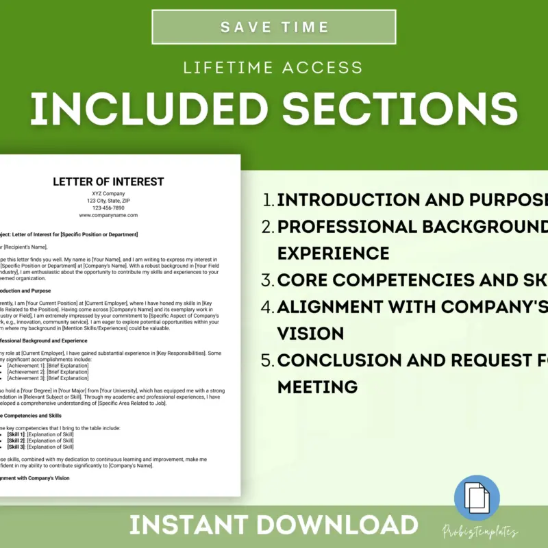 Letter Of Interest Template | ProBizTemplates