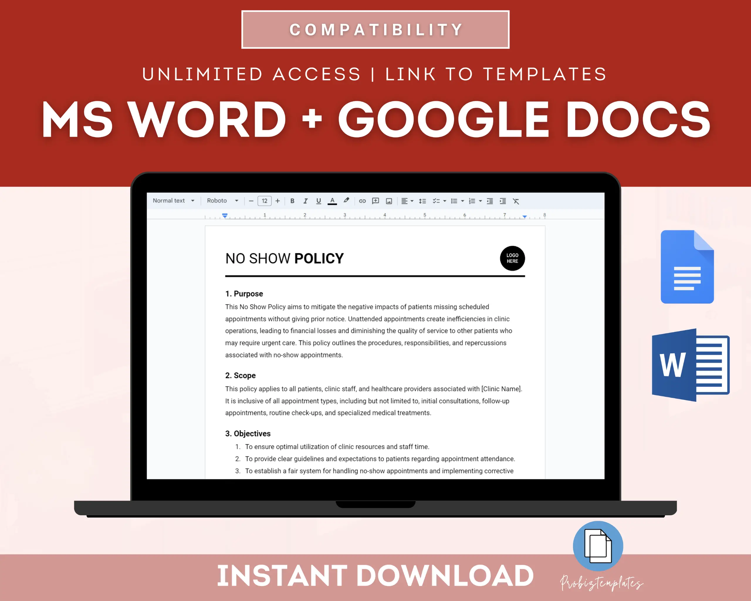 No Show Policy Template | ProBizTemplates