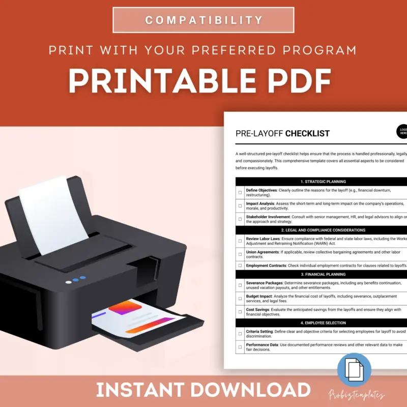 Pre-Layoff Checklist | ProBizTemplates
