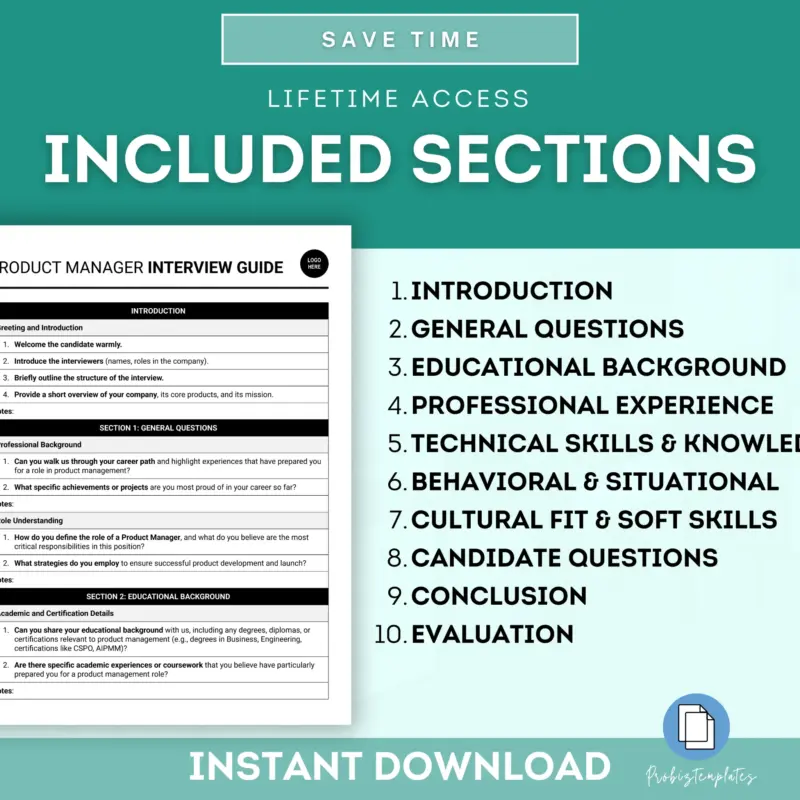 Product Manager Interview Guide Template | ProBizTemplates