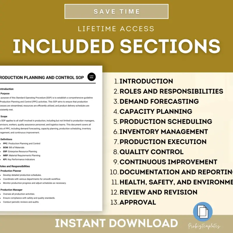 Production Planning And Control SOP Template | ProBizTemplates