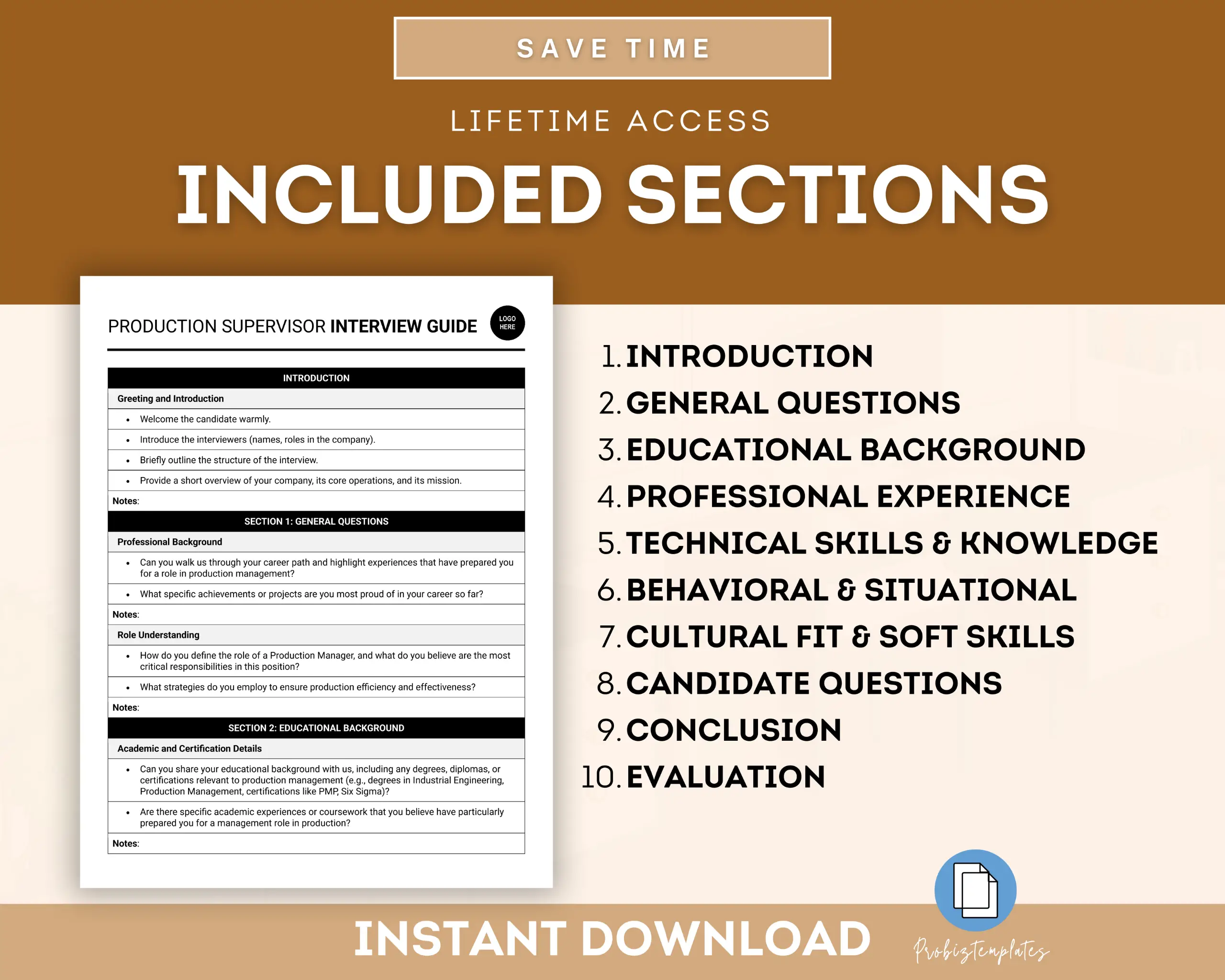 Production Supervisor Interview Guide Template | ProBizTemplates